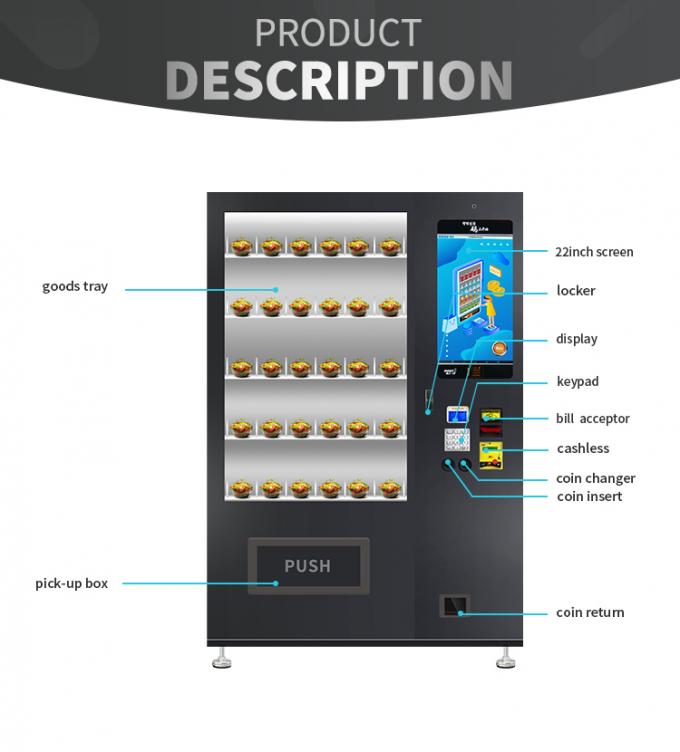 Capacity 337-662 Conveyor Vending Machine / Salad Vegetables Fruit ...