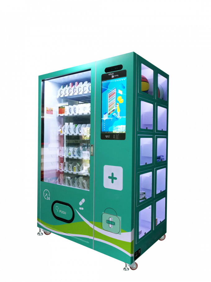 Combo Vending Machine With Locker Snack Food PPE products Vending ...