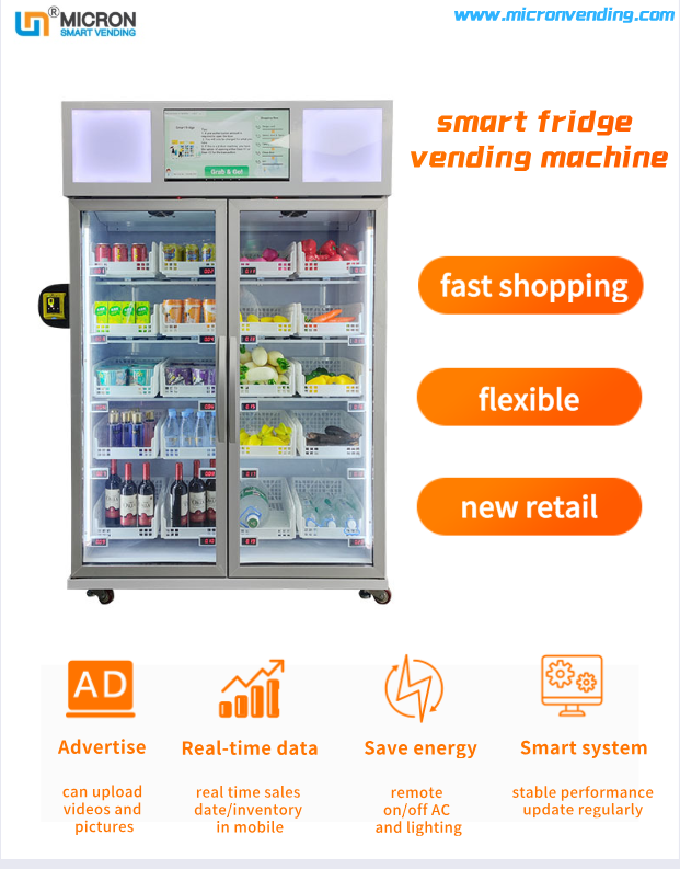 Seafood Egg R290 Refrigerated Vending Machine Smart Fridge Vending With ...