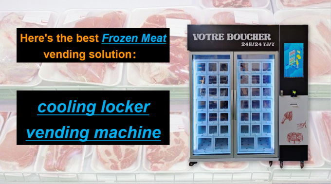 Frozen Meat Vending Machine With Cooling System Touch Screen Card Reader