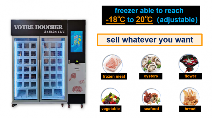 ODM Frozen Meat Cooling Locker Vending Machine For Seafood Oysters
