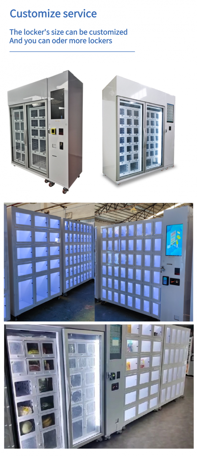 Unmanned Retail Store Cooling Locker Vending Machine To Sell Egg Fruit Meat