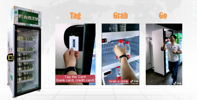 240V Smart Fridge Vending Machine Glass Bottle Cold Drink Grab N Go Fridge