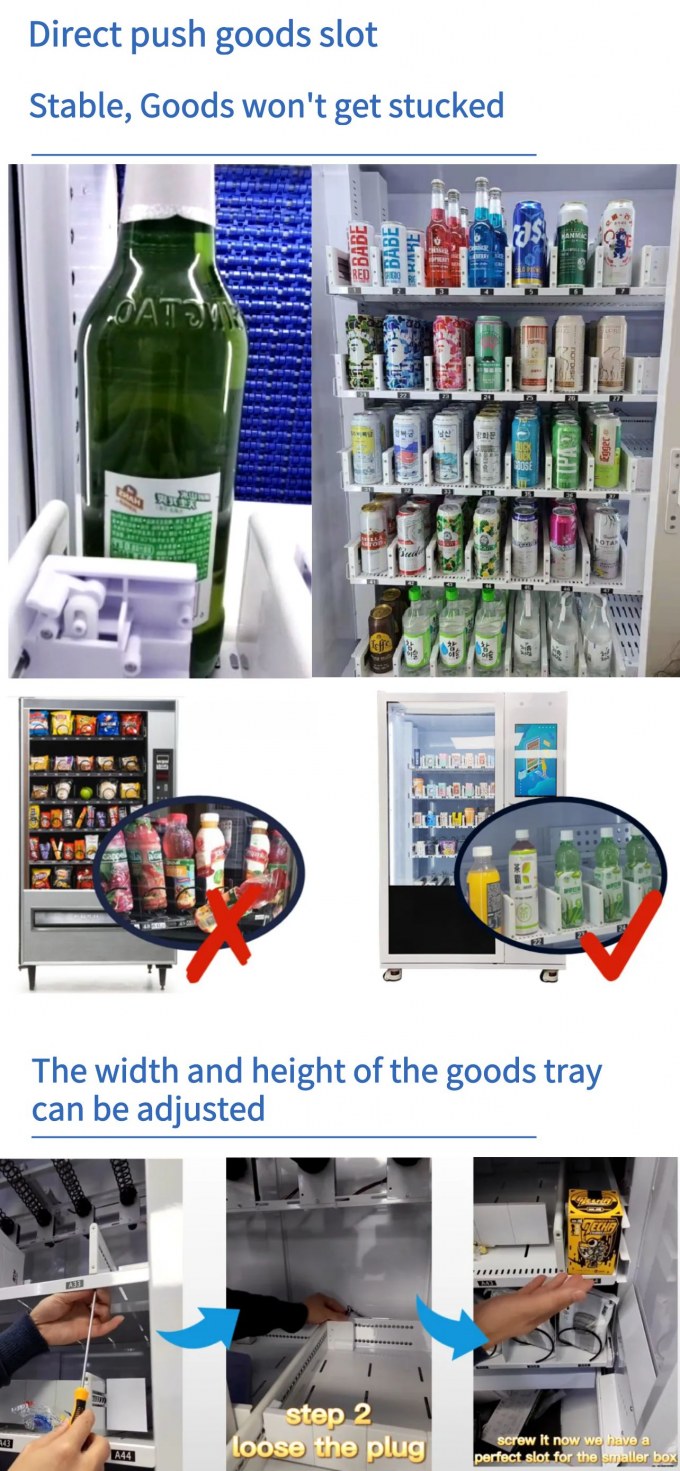 Glass bottle drink vending machine with elevator middle pickup with ...