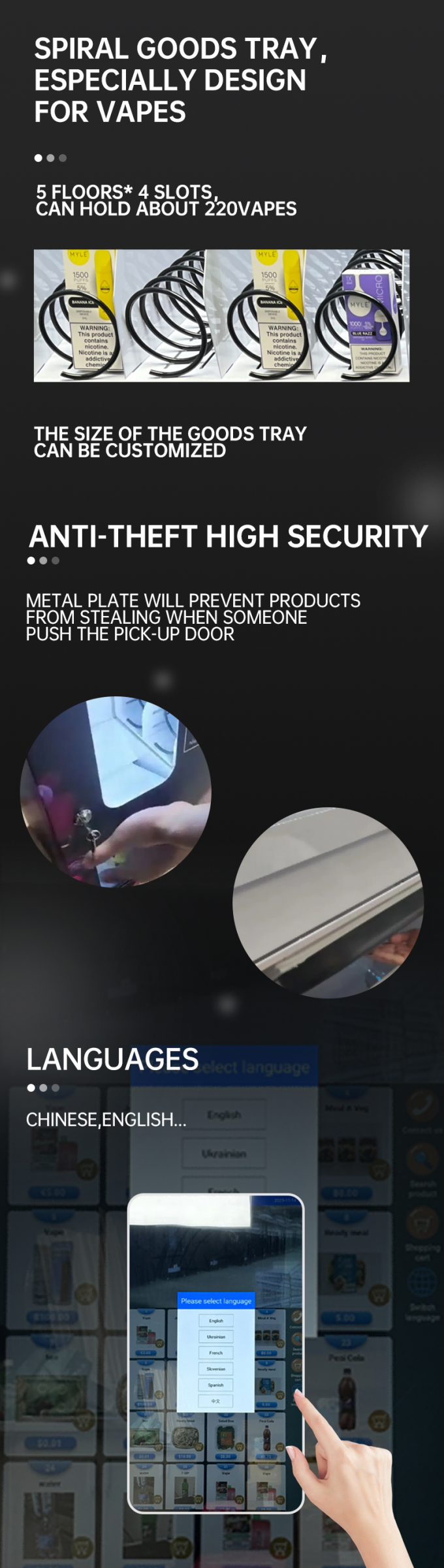 32 Inch Touch Screen Vape Vending Machine With Nayax Card Reader Age ...