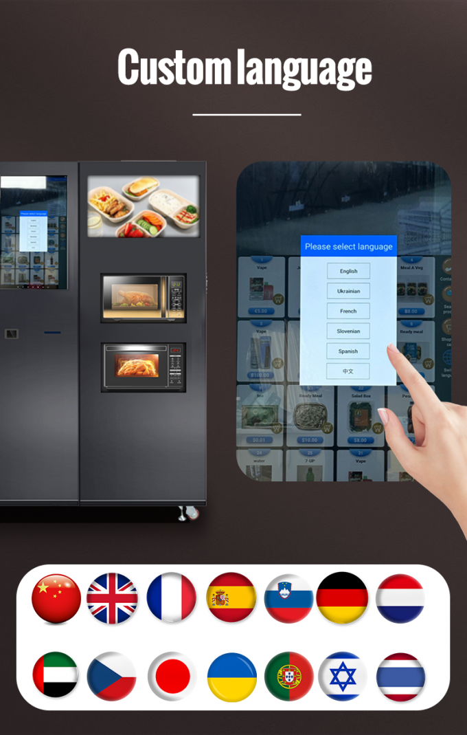 Public Convenient Breakfast Food Sandwich Custom Vending Machine With ...