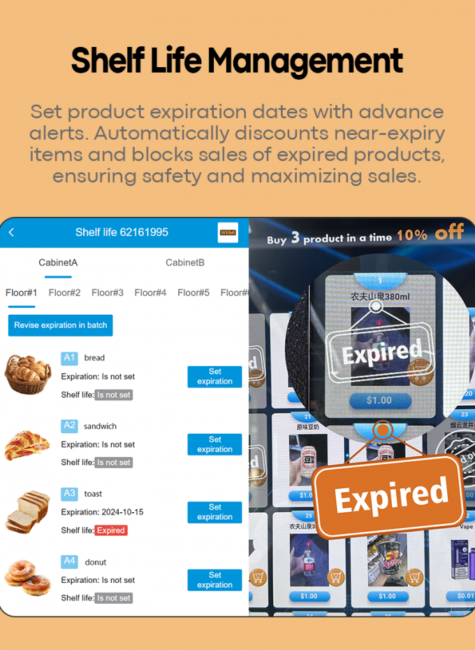 Customizable Locker Vending Machine For Reducing Food Waste Fully Automated