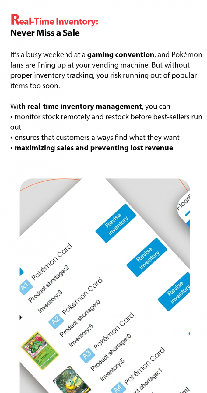 TCG Pokemon Vending Machine with Touch Screen & Elevator