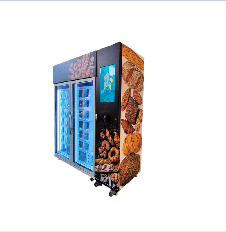 Bread cooling locker vending machine with 22’inch screen and card reader