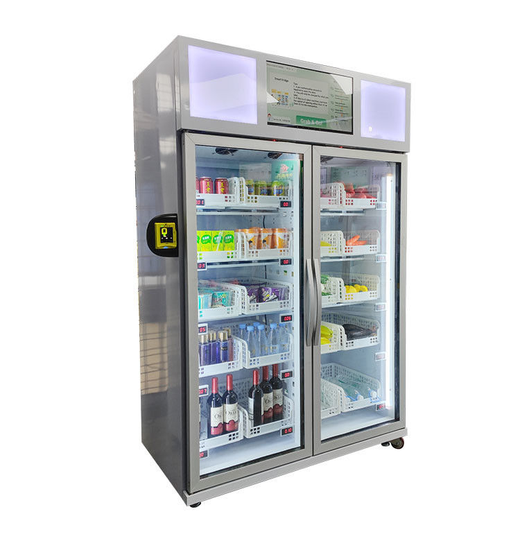 Retail Vegetable Smart Fridge Vending Machine With Advertising Screen