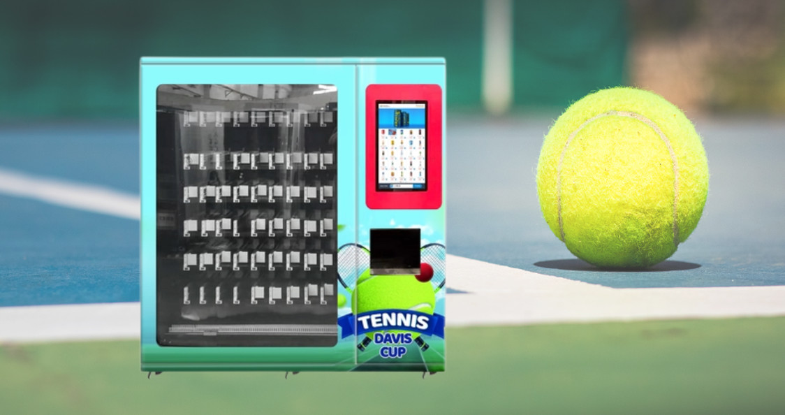 Tennis Ball Vending Machine With Elevator And Adjustable Channel Width ...