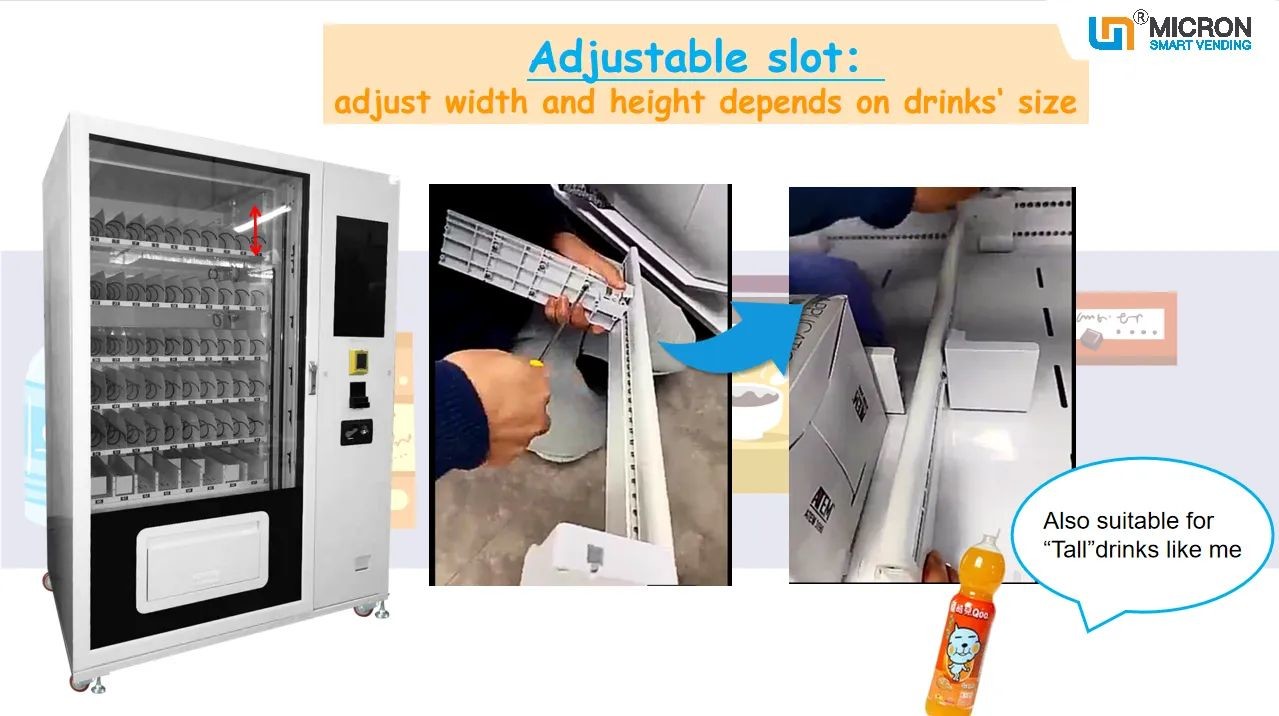 Customized Snack Drink Vending Machine With Elevator Direct Push And ...