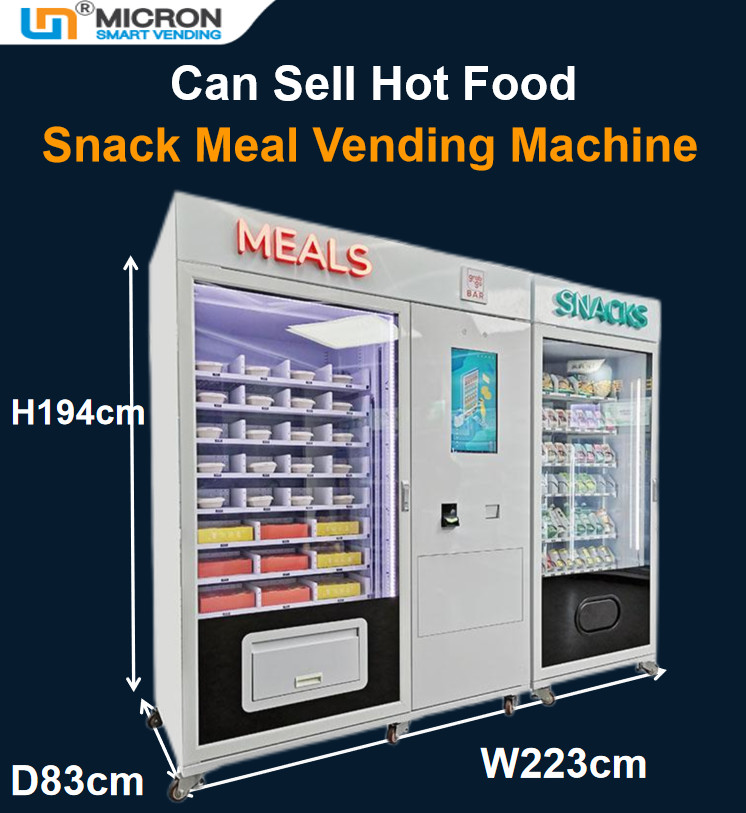 Big Capacity Combo Vending Machine For Snack Drink Hot Food Meals With ...