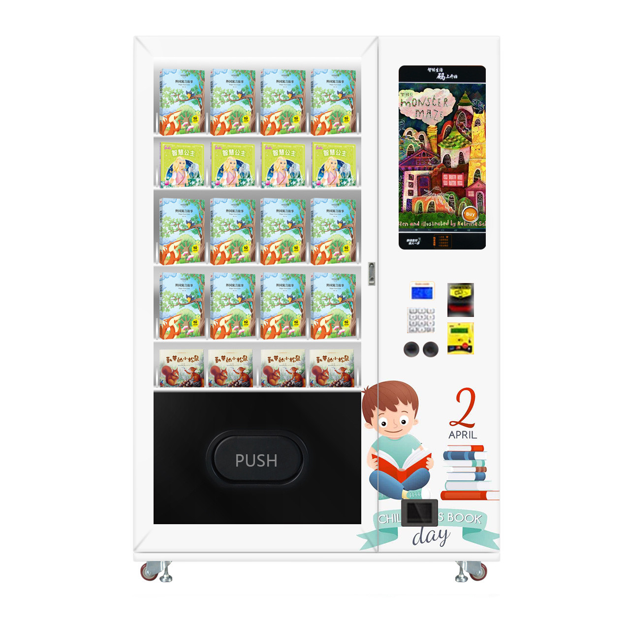 Customize 24/7 hours service book Vending Machine for magazine books in ...