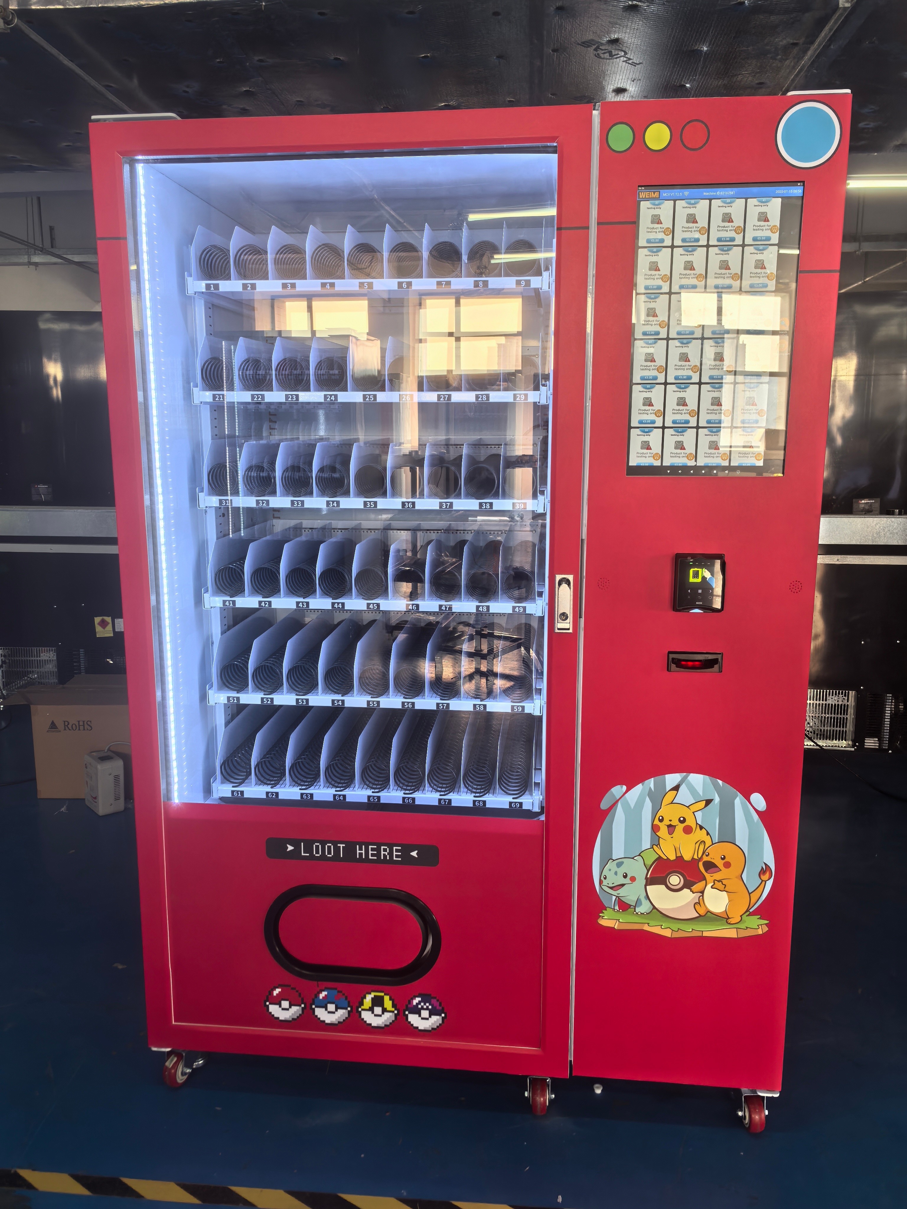 270-540 Capacity PTCG Vending Machine With Bill / Coin / Bank Card ...
