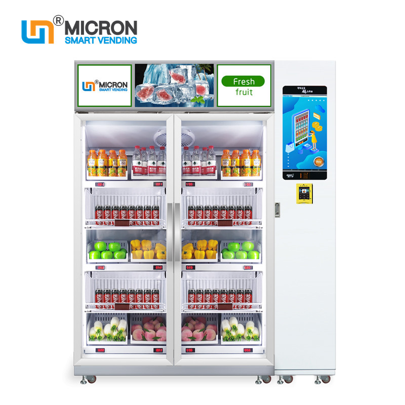 Vegetables Smart Fridge Vending Machine Card Reader Payment