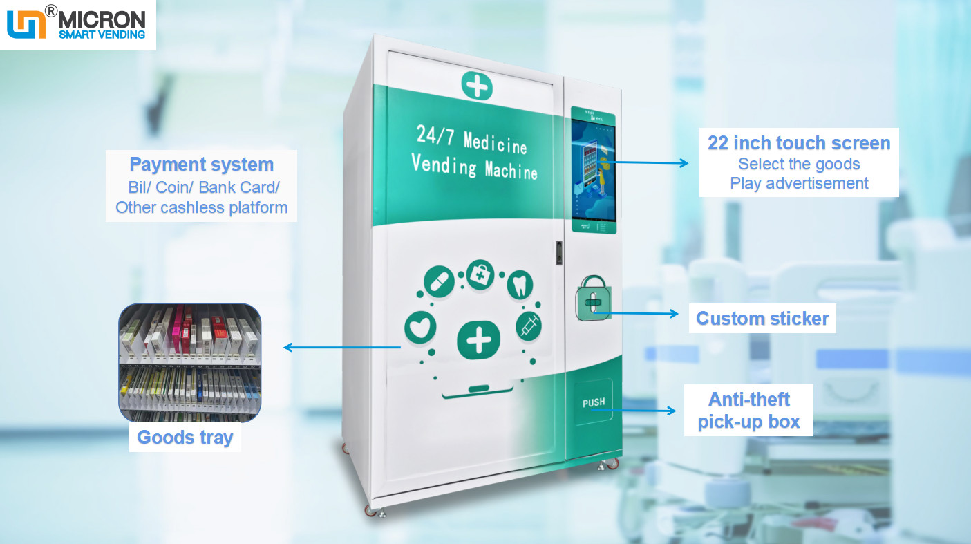 OEM medical drug vending machine with remote monitoring system