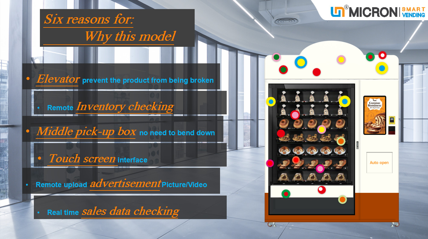 Cupcake Salad Automatic Vending Machine Middle Pick Up With Elevator ...