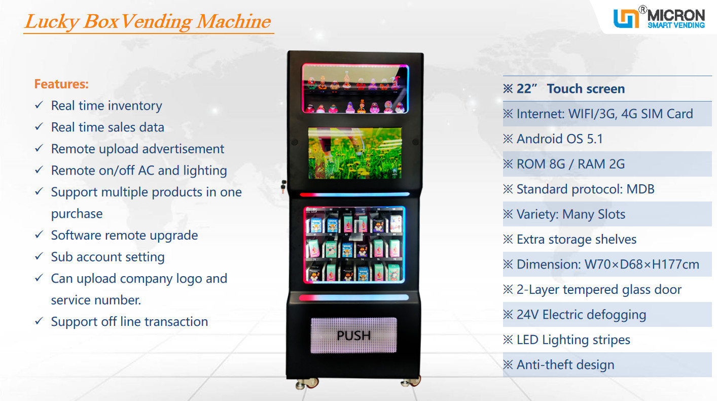 Blind Box Vending Machine , 21.5 Inch Touch Screen With Mini Display ...